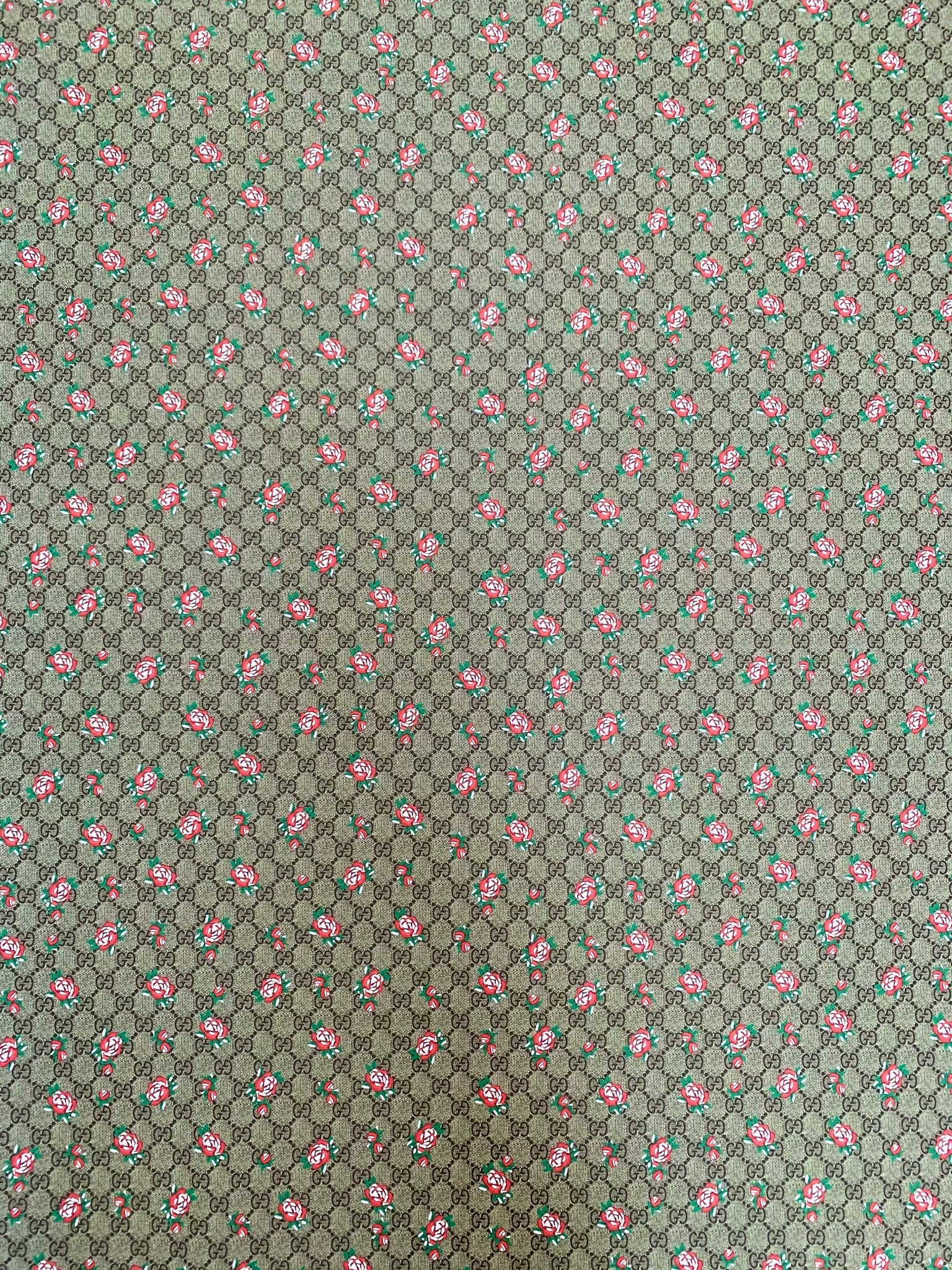 Custom Designer Leather Floral Gucci Print Fabric for Sneakers Crafts ...