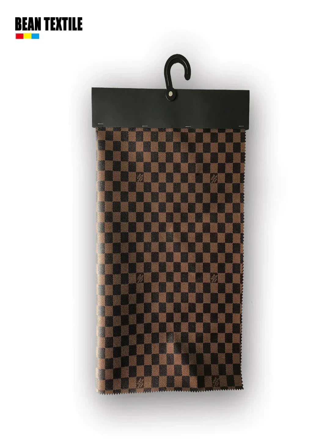 Brown LV vinyl Damier check pattern leather fabric by yard for wallet ...