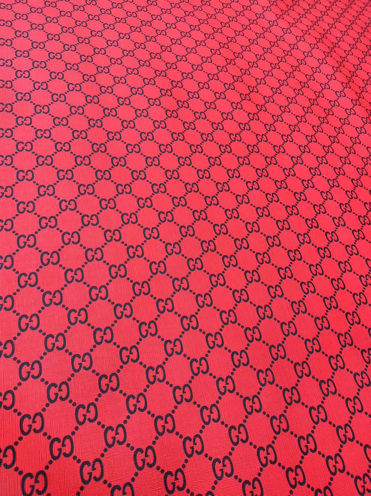 Red Black Gucci Vinyl Leather Fabric for DIY Sewing Crafts Handmade ...