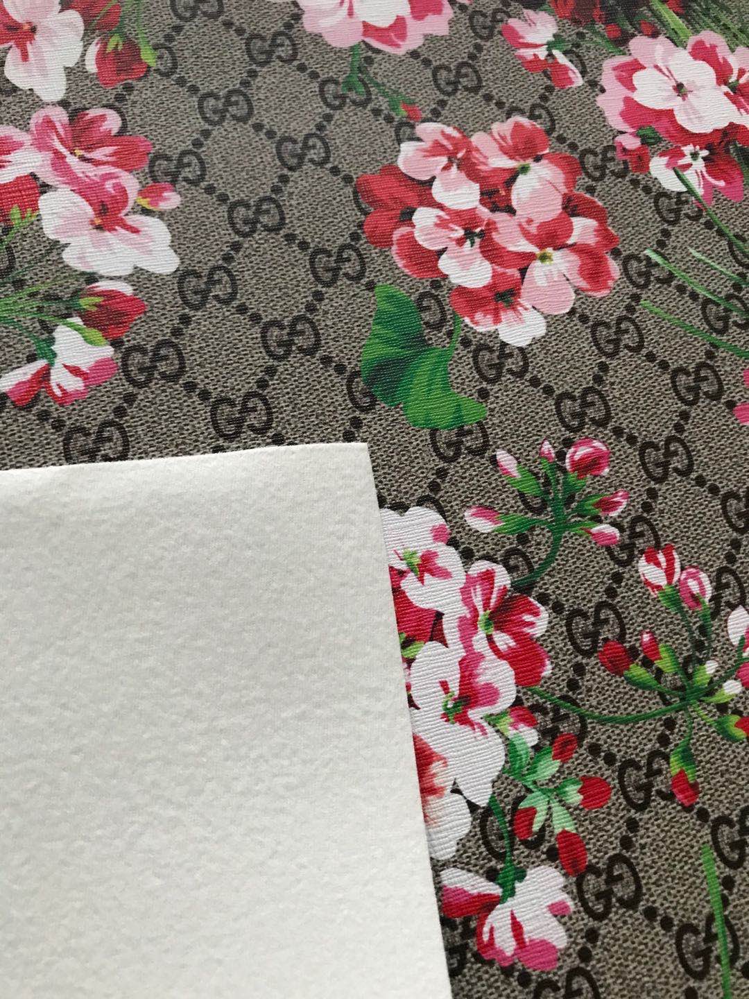 Pink Flower Gucci Flower Bloom Leather Fabric for Shoe Custom – Mono ...