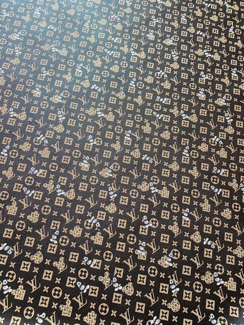 Mickey Mouse LV Cartoon Designer Leather Sheet – Mono Fabrics | Premium ...