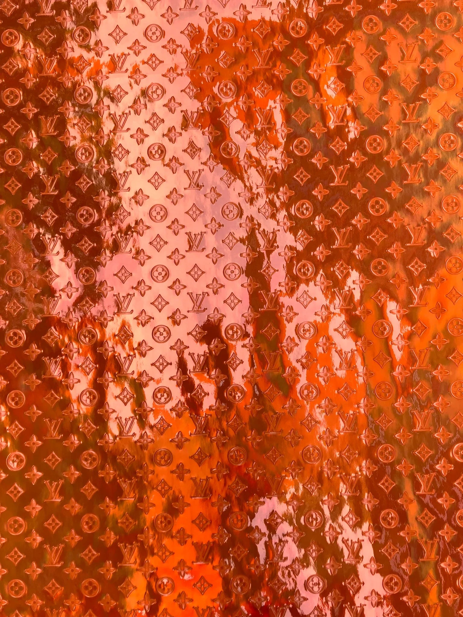 Crafts DIY Reflective Orange LV Vinyl for Custom Upholstery – Mono ...
