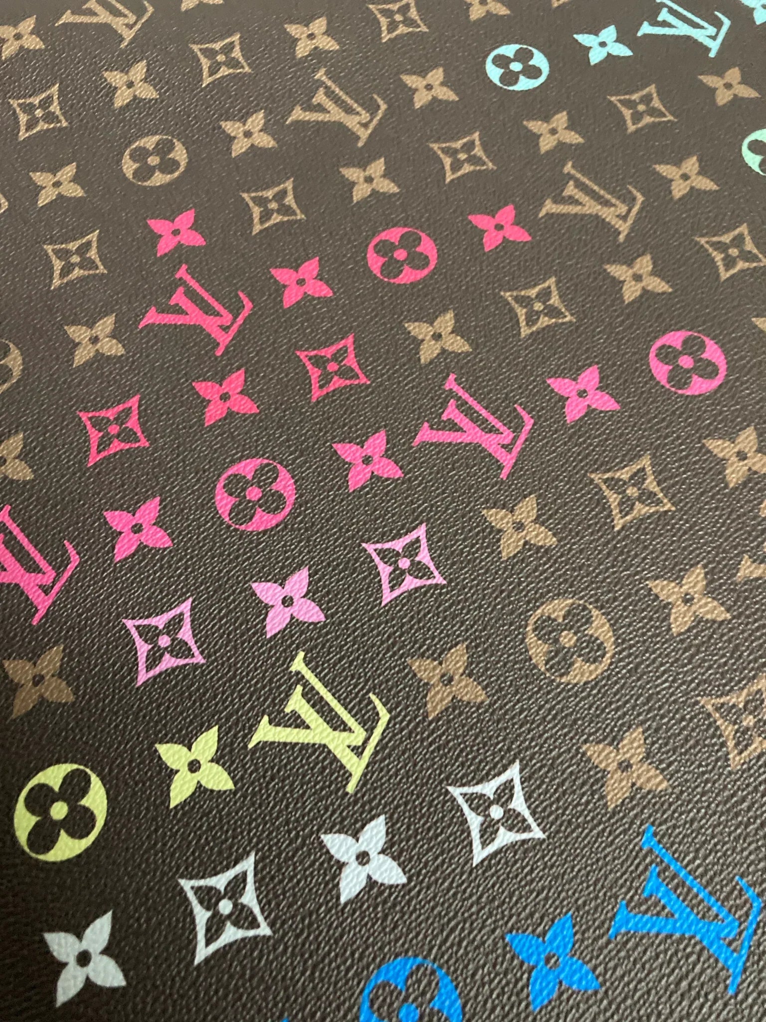 Handmade Leather Colorful Classic LV Monogram for Custom – Mono Fabrics ...