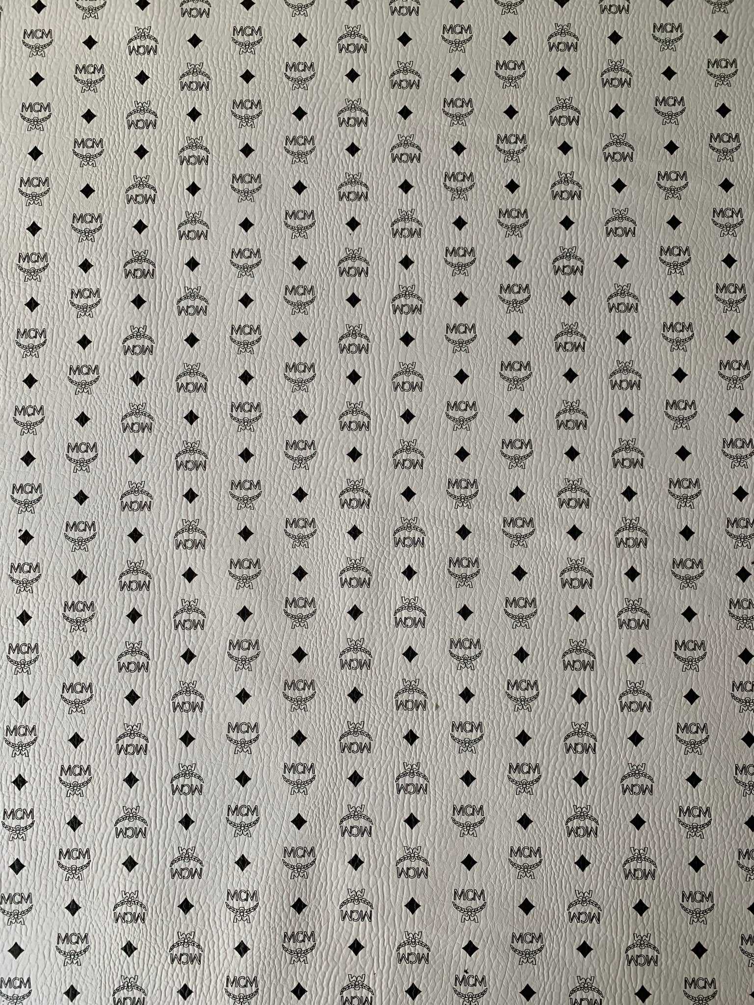 White MCM Vinyl Leather for Custom Craft – Mono Fabrics | Premium Fabrics