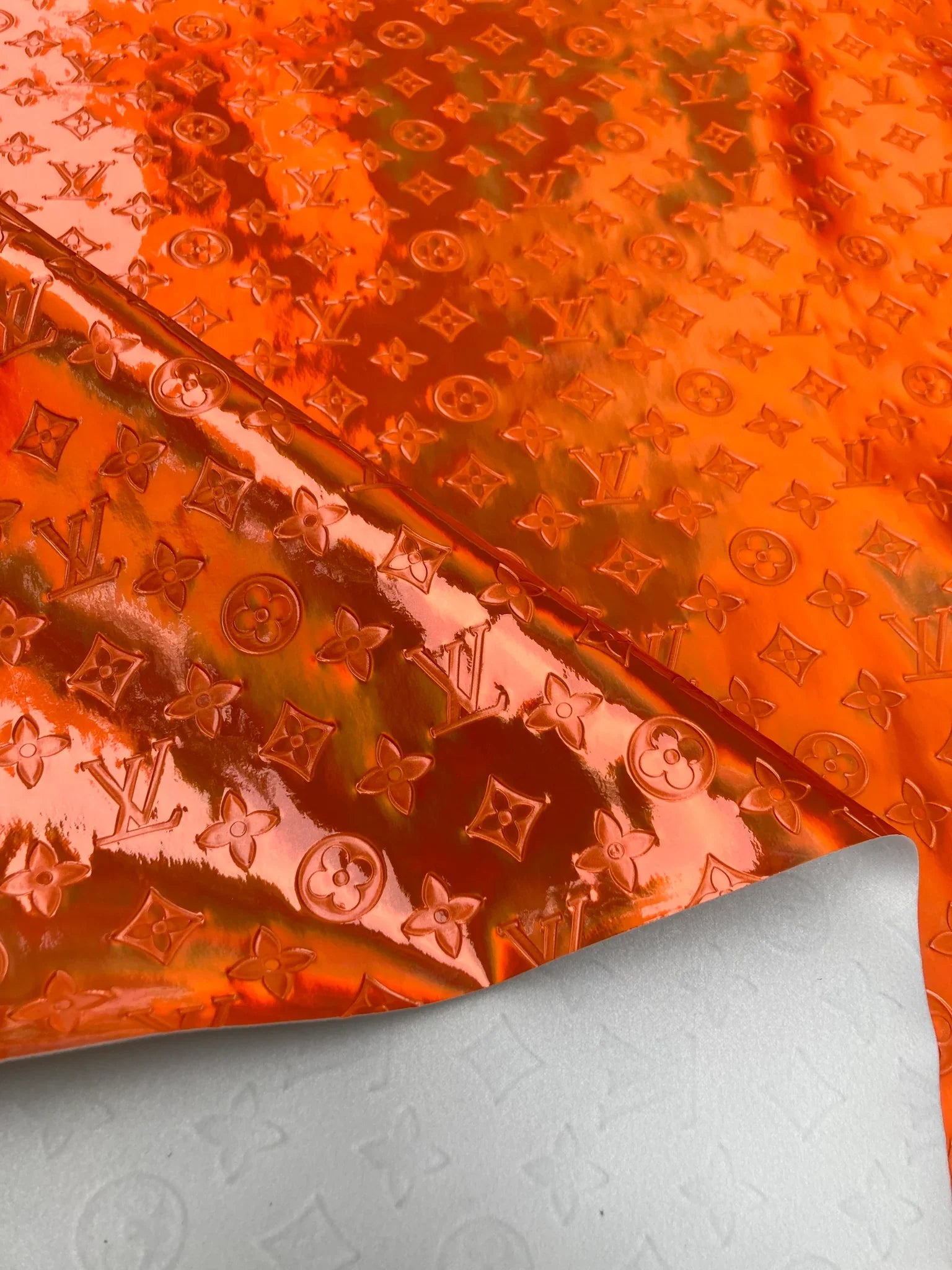 Crafts DIY Reflective Orange LV Vinyl for Custom Upholstery – Mono ...