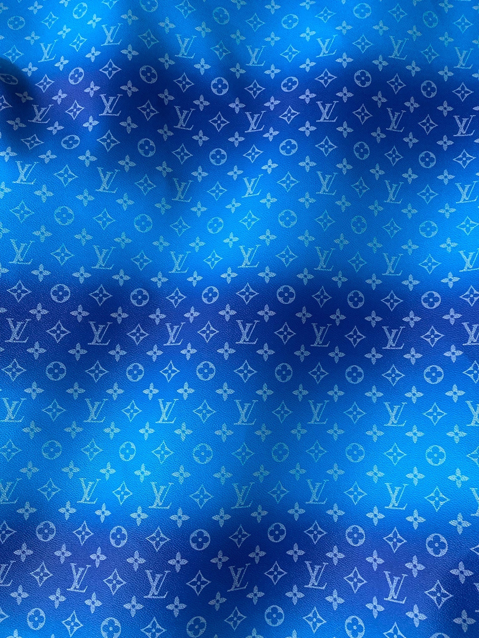 Blue Gradient LV Leather Fabric for Bag Custom – Mono Fabrics | Premium ...