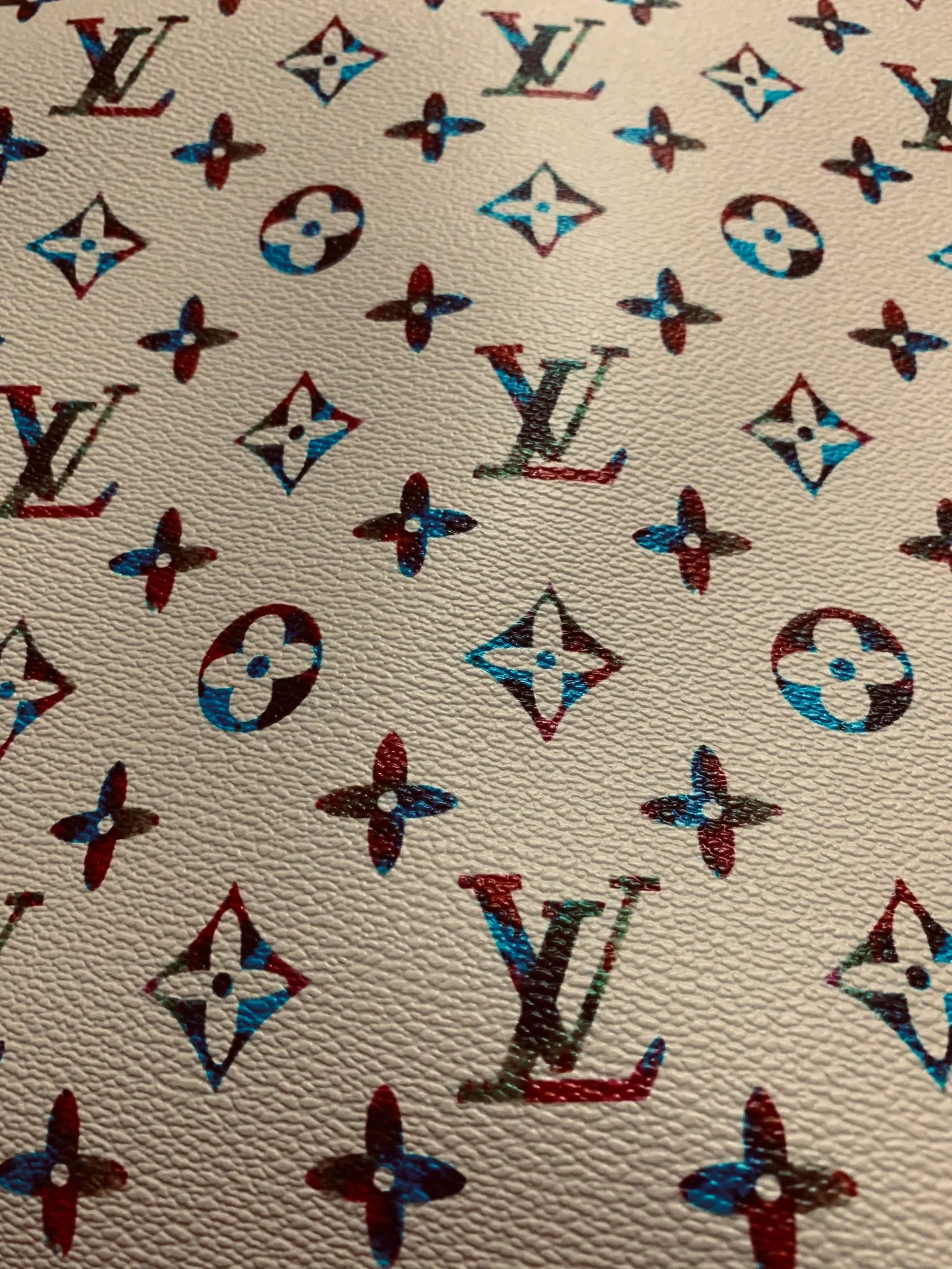 Beige Colorful Monogram LV Designer Inspired Leather for Custom – Mono ...
